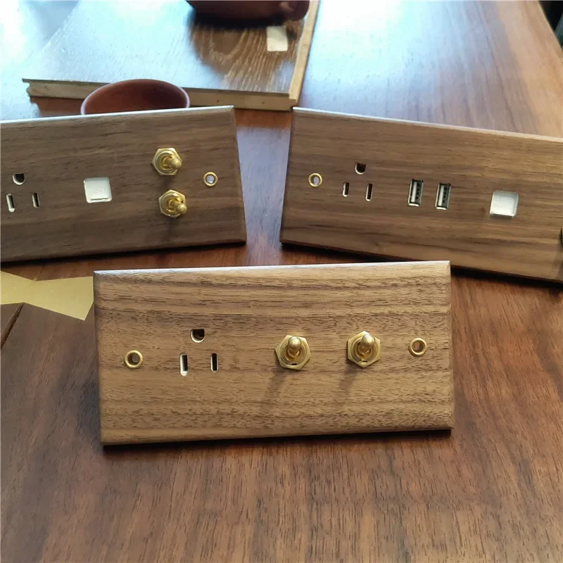 Pure-solid-wood-antique-American-wall-socket-switch-panel-Taiwan-Thai ...