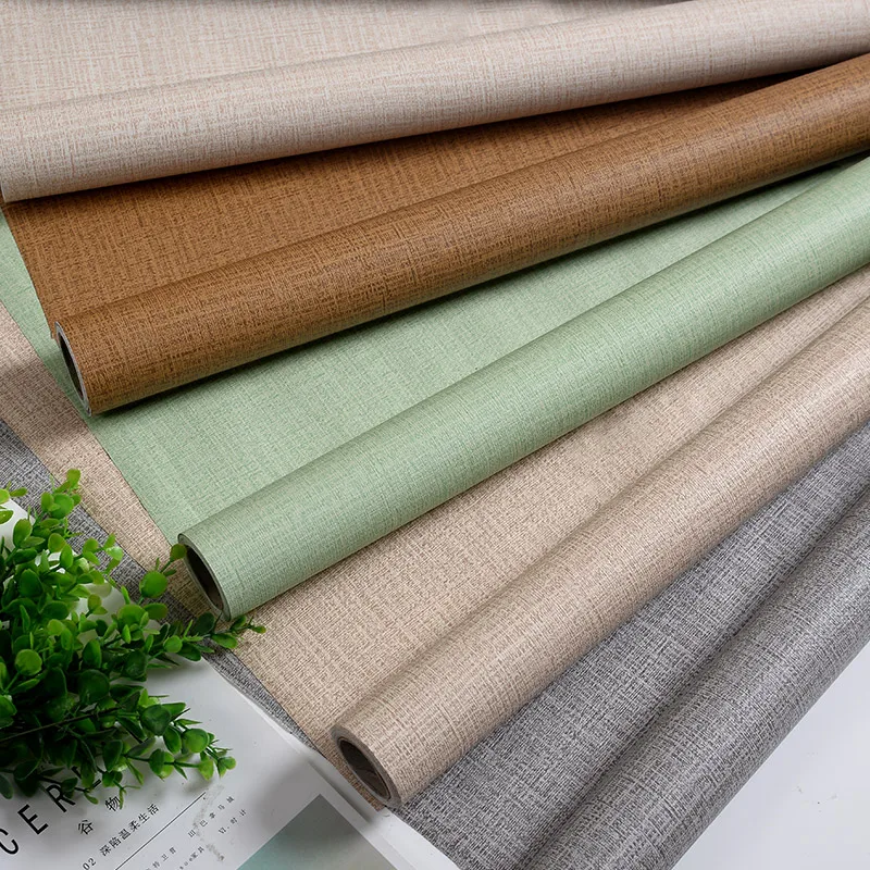 Plain Linen 3D Wallpaper Living Room Bedroom Background Contact Paper ...