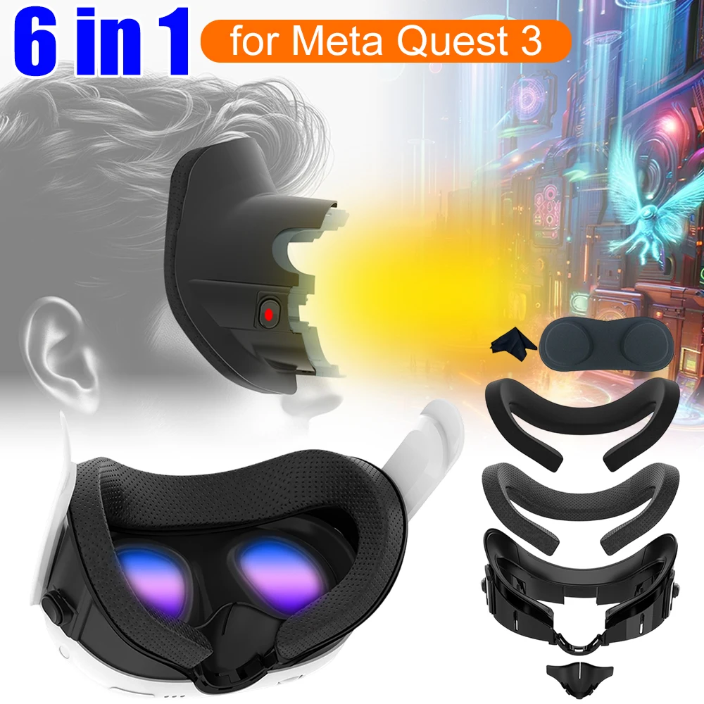 6 in 1 Face Facial Interface PU & Ice Silk Foam Face Cushion Anti ...
