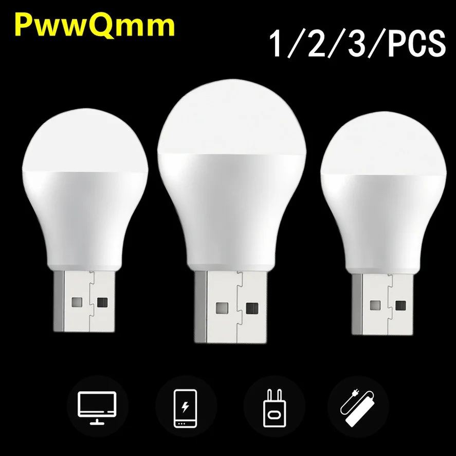 3pc-USB-Light-Reading-Lamp-Mini-LED-Night-Light-Power-Bank-Computer ...