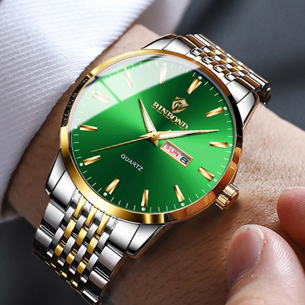 BINBOND Ultra Thin Men's Watches Luxury Original Business Wristwatches for Male Clock Simple ...