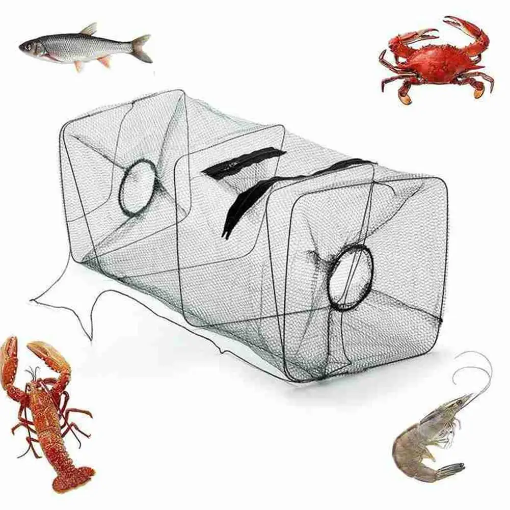 Foldable-Fishing-Cage-Net-Fishing-Trap-Outdoor-Nylon-Bait-Shrimp-Cage ...