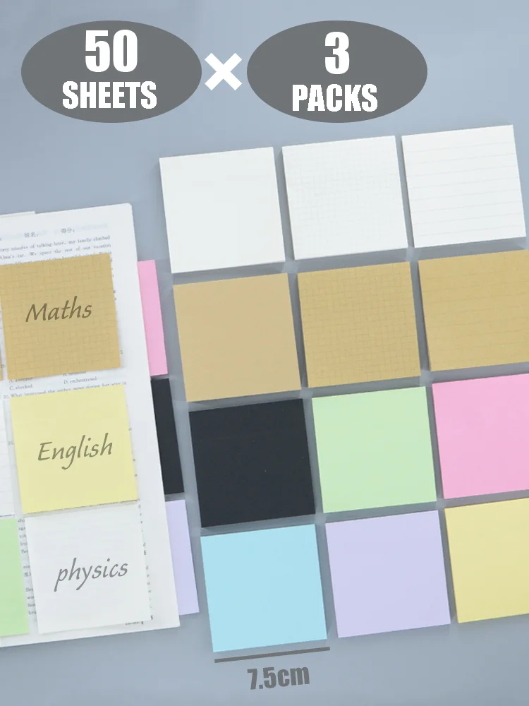 3Packs*50Sheets Posted It Annotation Book Sticky Notes Self Adhesive ...
