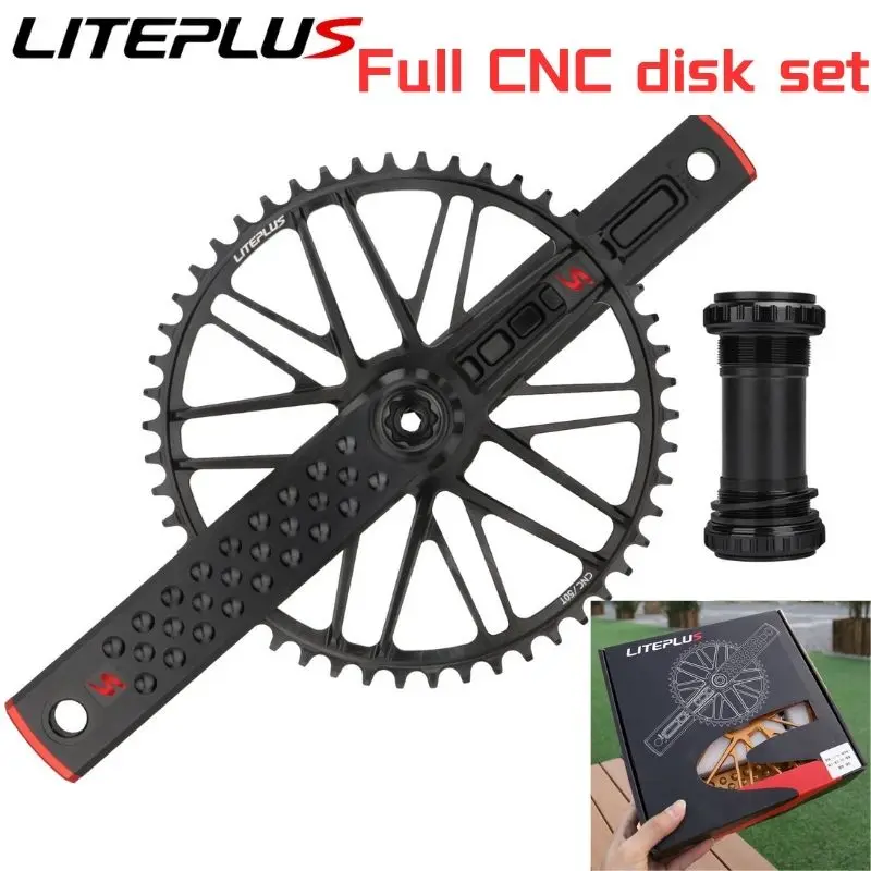LITEPLUS Crank Tooth Plate 50T Folding Bike Integrated Chain Wheel Crankset Road Bicycle For ...