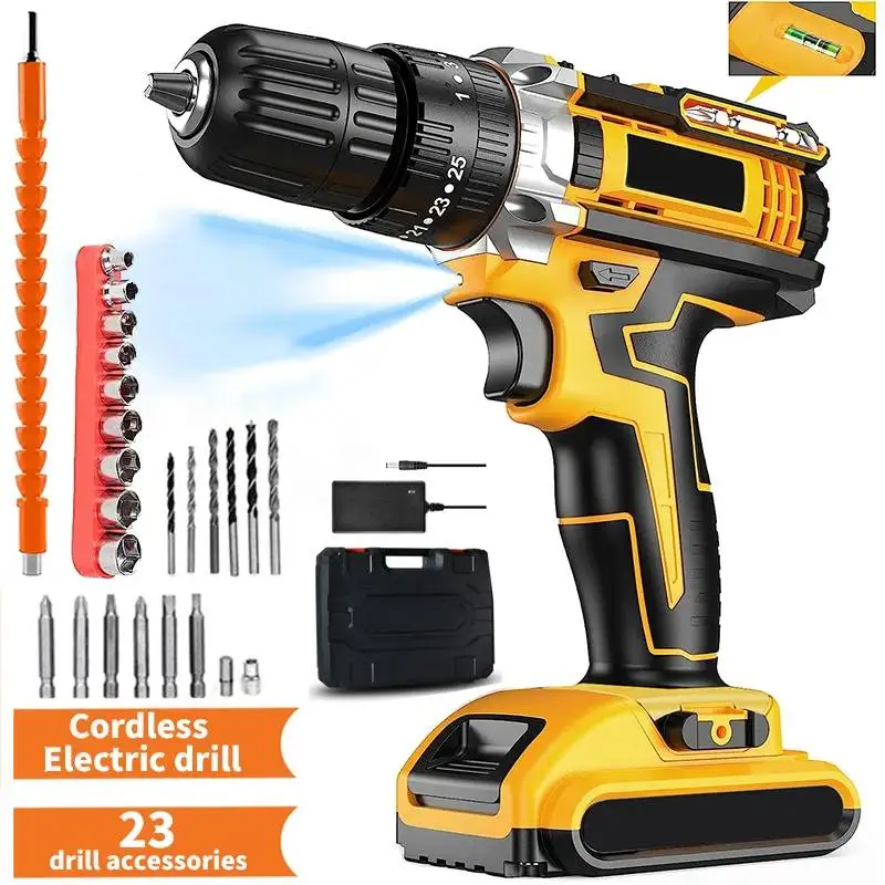 Cordless-Brushed-Electric-Hand-Drill-1800rpm-Pistol-Impact-Drill-3-8 ...