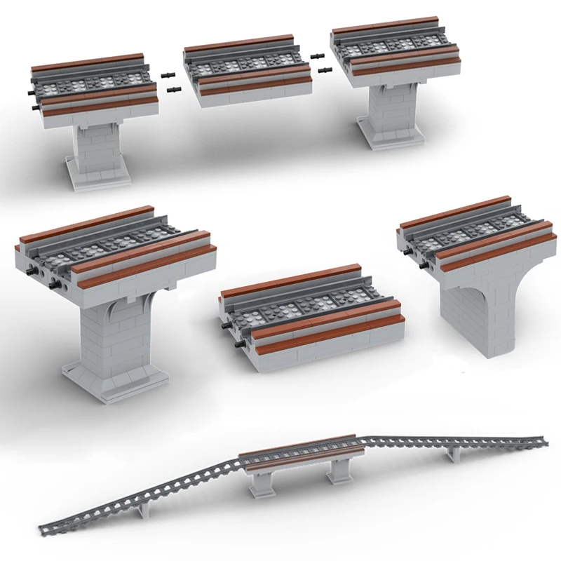 Moc City Train Spoor Brug Pier Ramp Accessoires Track Model Blok ...