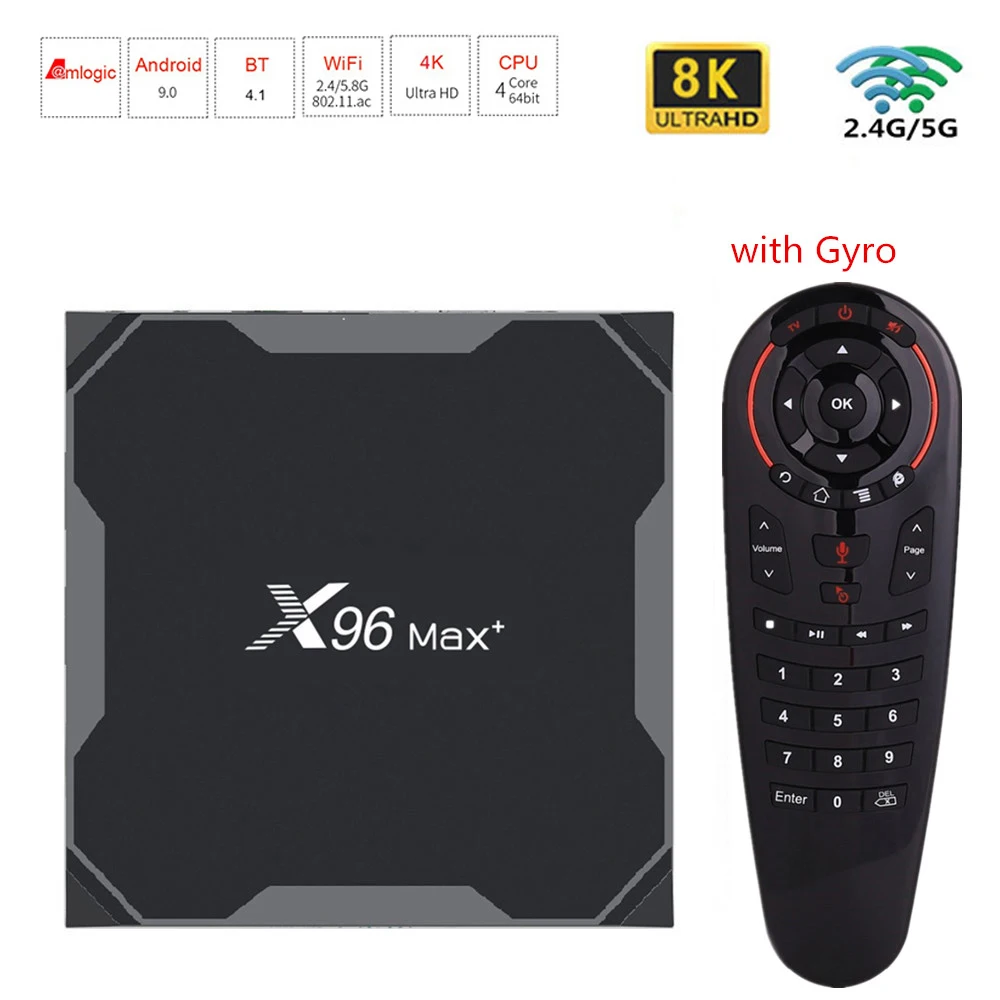 X96 Max Plus Smart TV BOX Android 9.0 Amlogic S905x3 BT4.0 8K Media ...