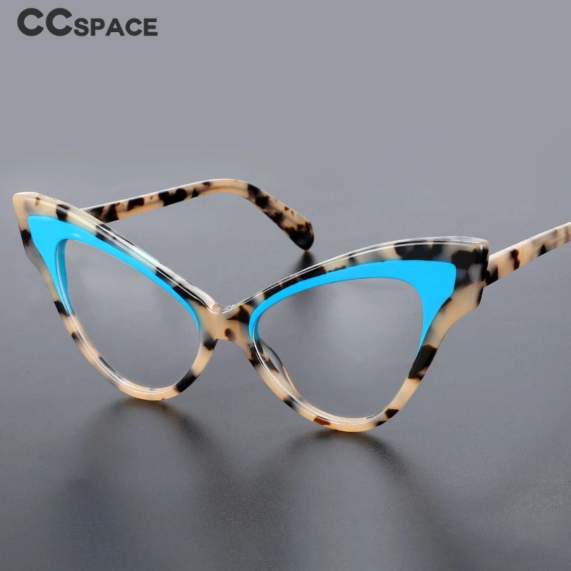 55270 Oversized Cat Eye Acetate Glasses Frame Women Optical ...