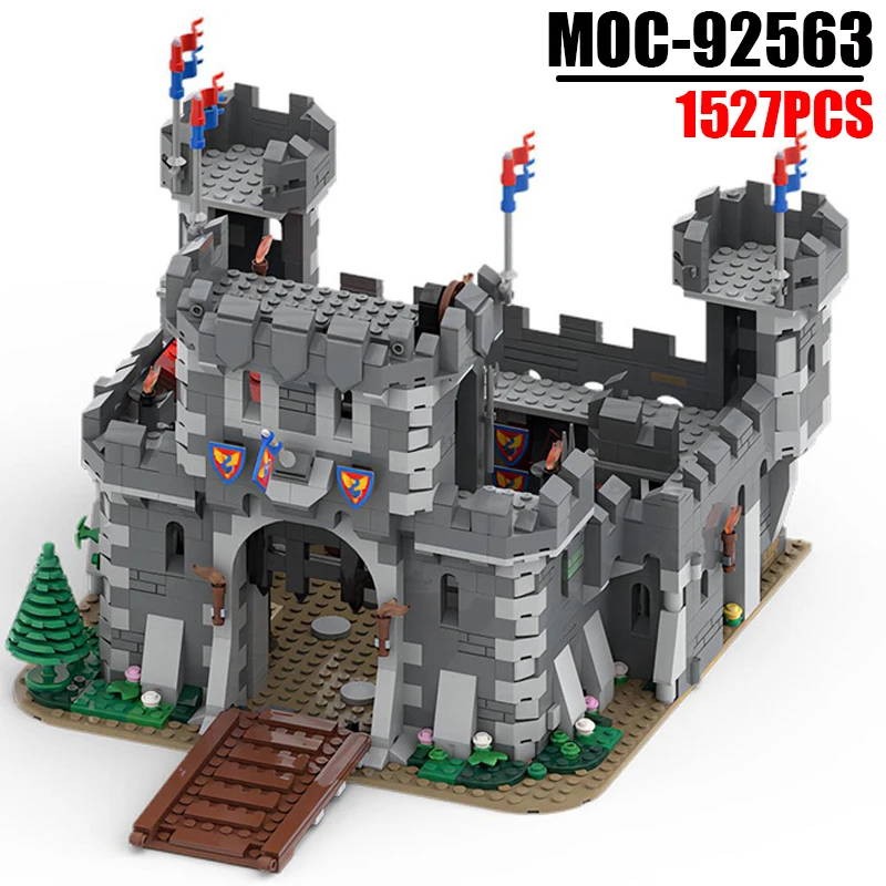 MOC-Lion-Knights-Castle-Building-Blocks-Kit-Medieval-Military-Stable ...