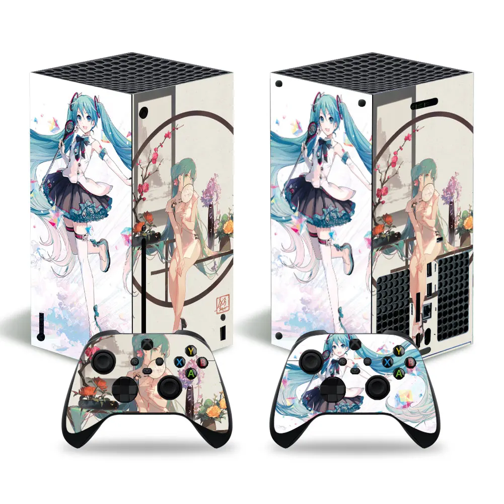 Pegatina de piel de chica bonita de Anime para Xbox Series X, consola y ...
