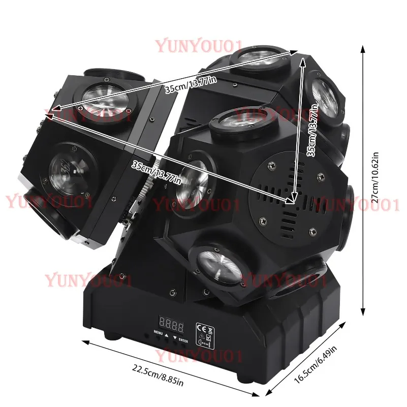 180W Moving Head DJ Light DMX512 3-Head Disco Party Lights RGBW ...