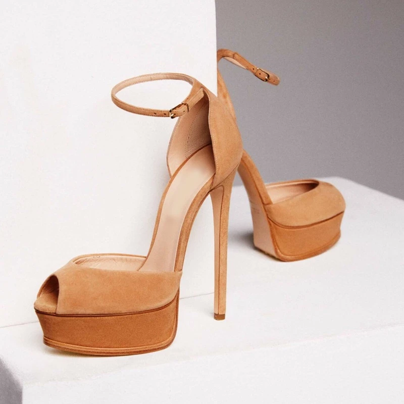 Beige High Heel Shoes Platform | Women Beige High Heel Platform ...