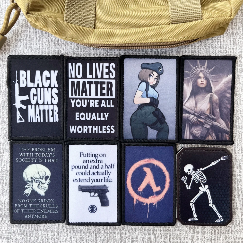 BLACK-GUNS-MATTER-Morale-Badge-Patches-Tactical-Anime-Skeleton-Backpack ...