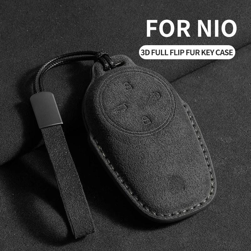 Suede-Car-Remote-Key-Case-Cover-for-Weilai-NIO-ES6-ES8-EC6-ET7-Auto-Key ...