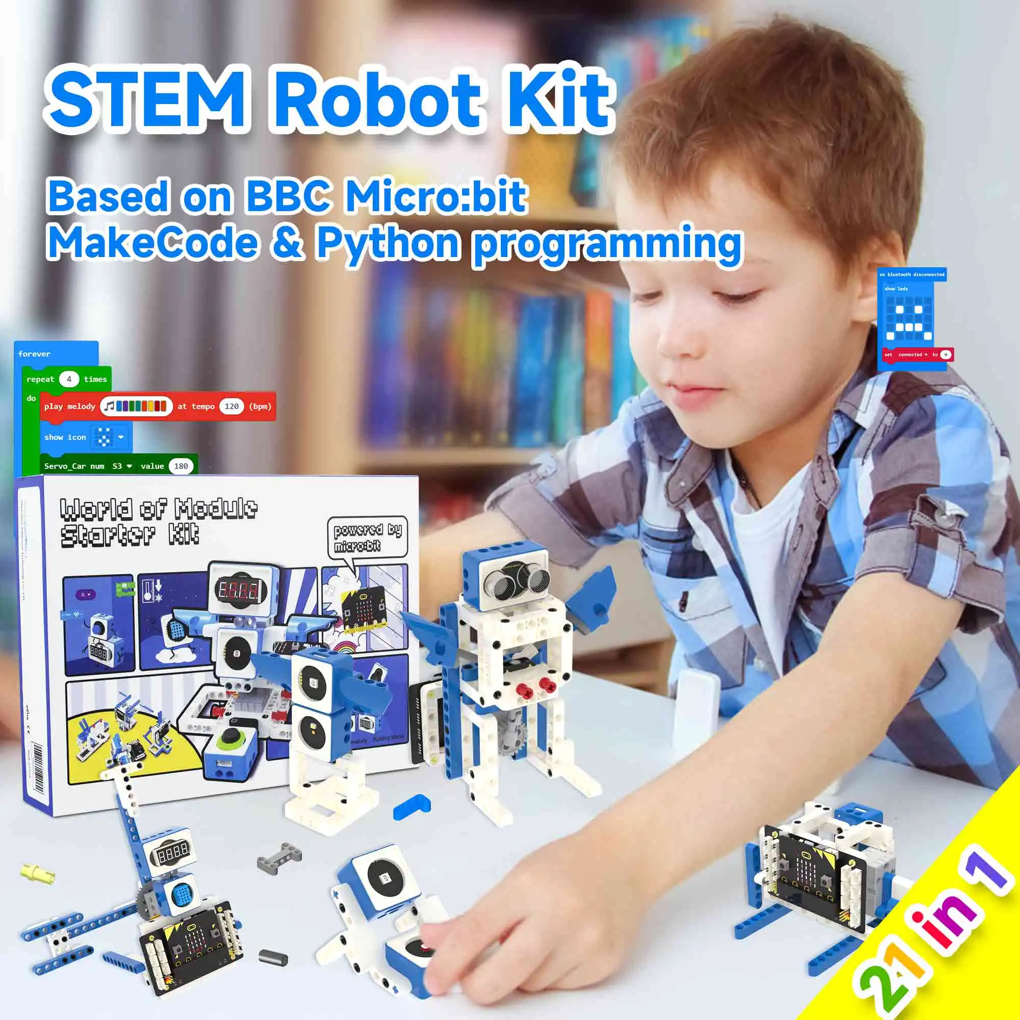 Microbit V2 코딩 로봇 자동차 키트 교육용 전자 조립 센서 모듈 프로그래밍 가능한 Stem Diy 학습 장난감 어린이용 7646