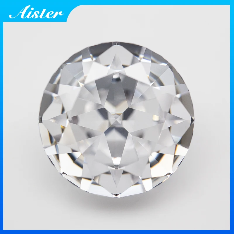 New White Round Crushed Ice Cut Cubic Zirconia High Carbon Lab Diamond ...