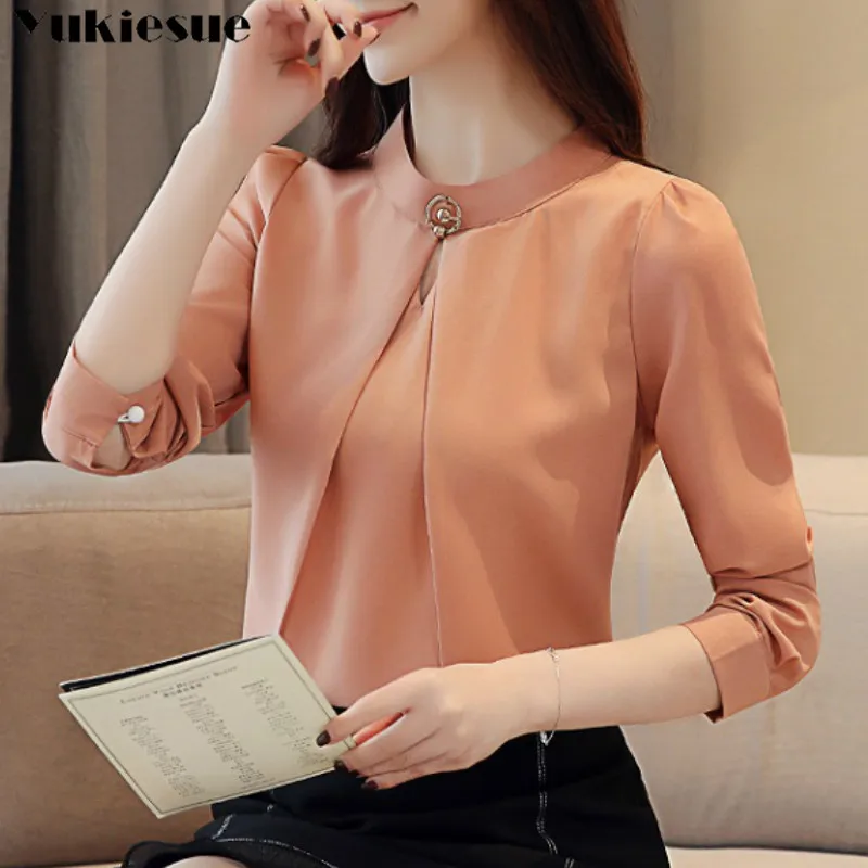 Fashion Woman Blouses 2020 Long Sleeve Chiffon Blouse Shirt Long Sleeve ...