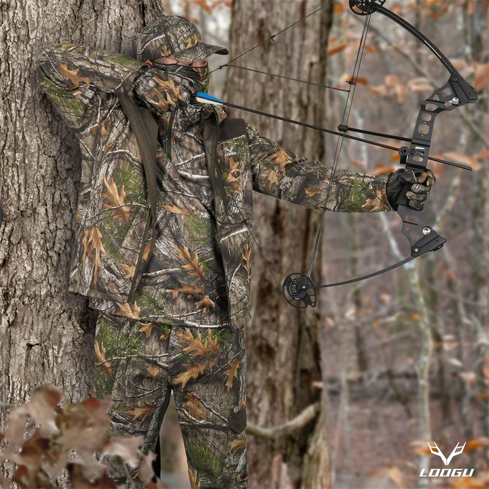 Hunting Camouflage Suit Leaf Suit Hooded Soft Shell Anti-static Outdoor ...