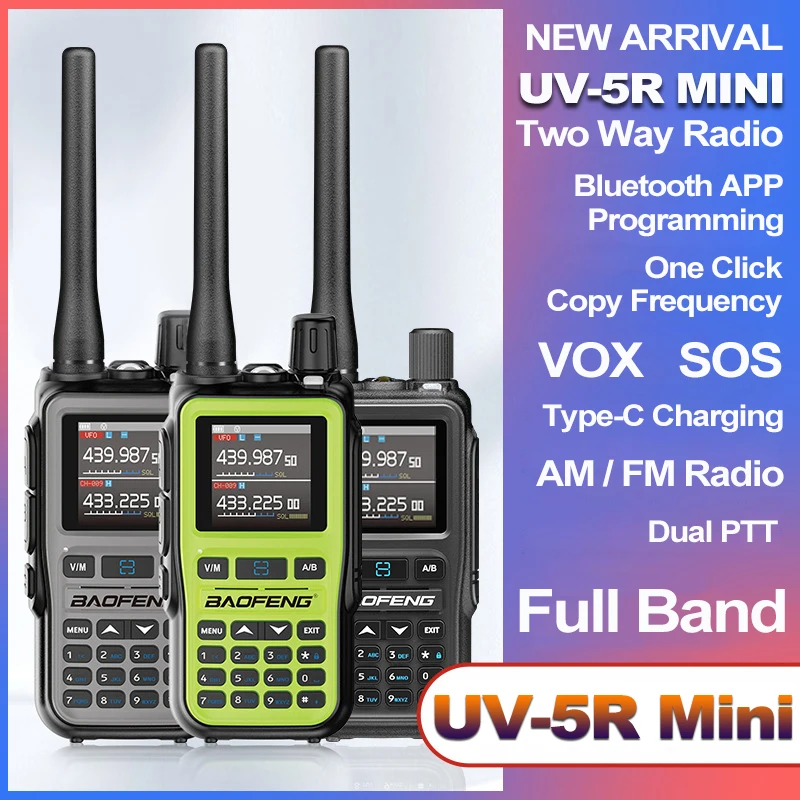 New BAOFENG UV-5R Mini Walkie Talkie Bluetooth APP Programming Multi ...