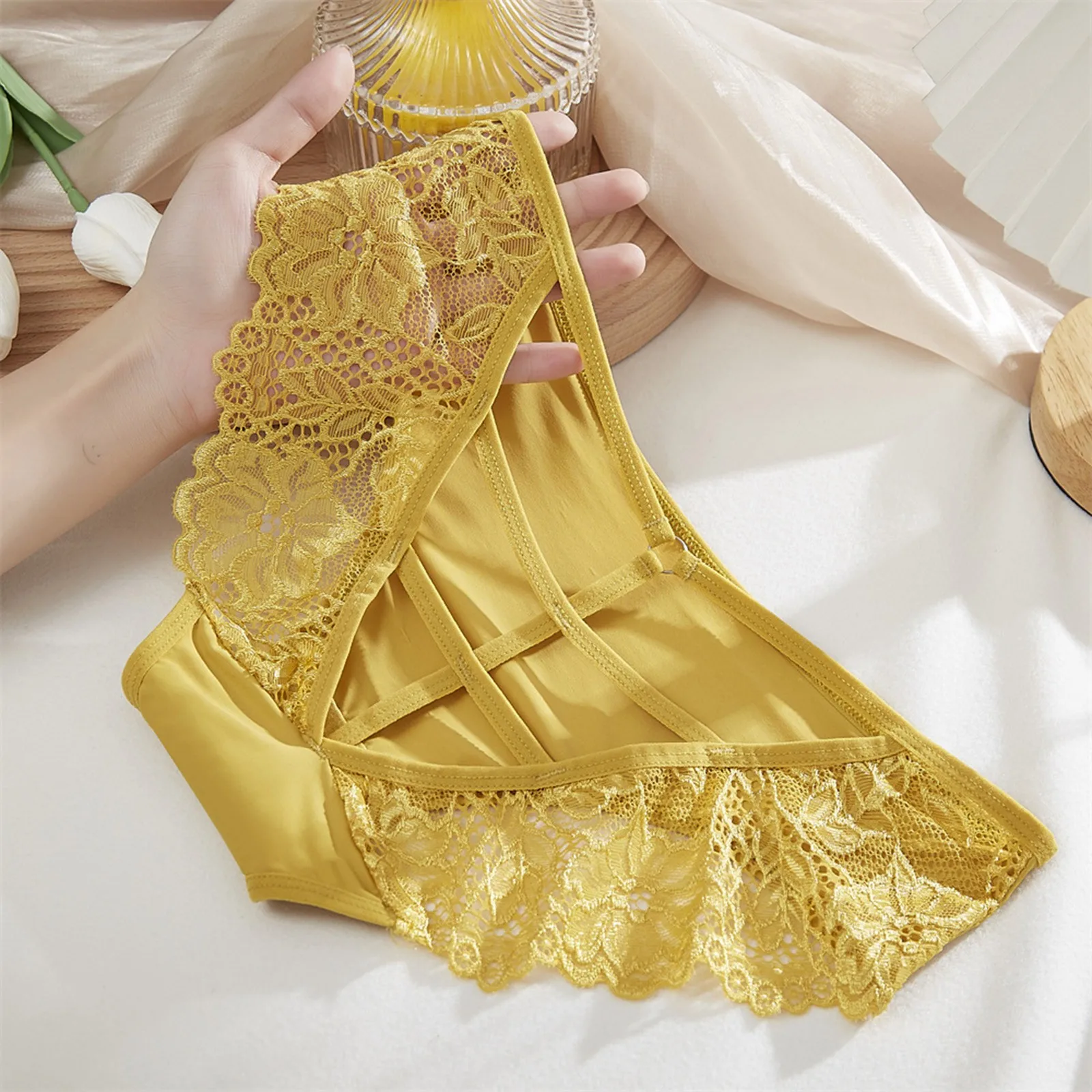 여성용 레이스 코튼 속옷 팬티 프렌치 컷 여성용 반바지 속옷 면 비키니 심리스 속옷 Aliexpress