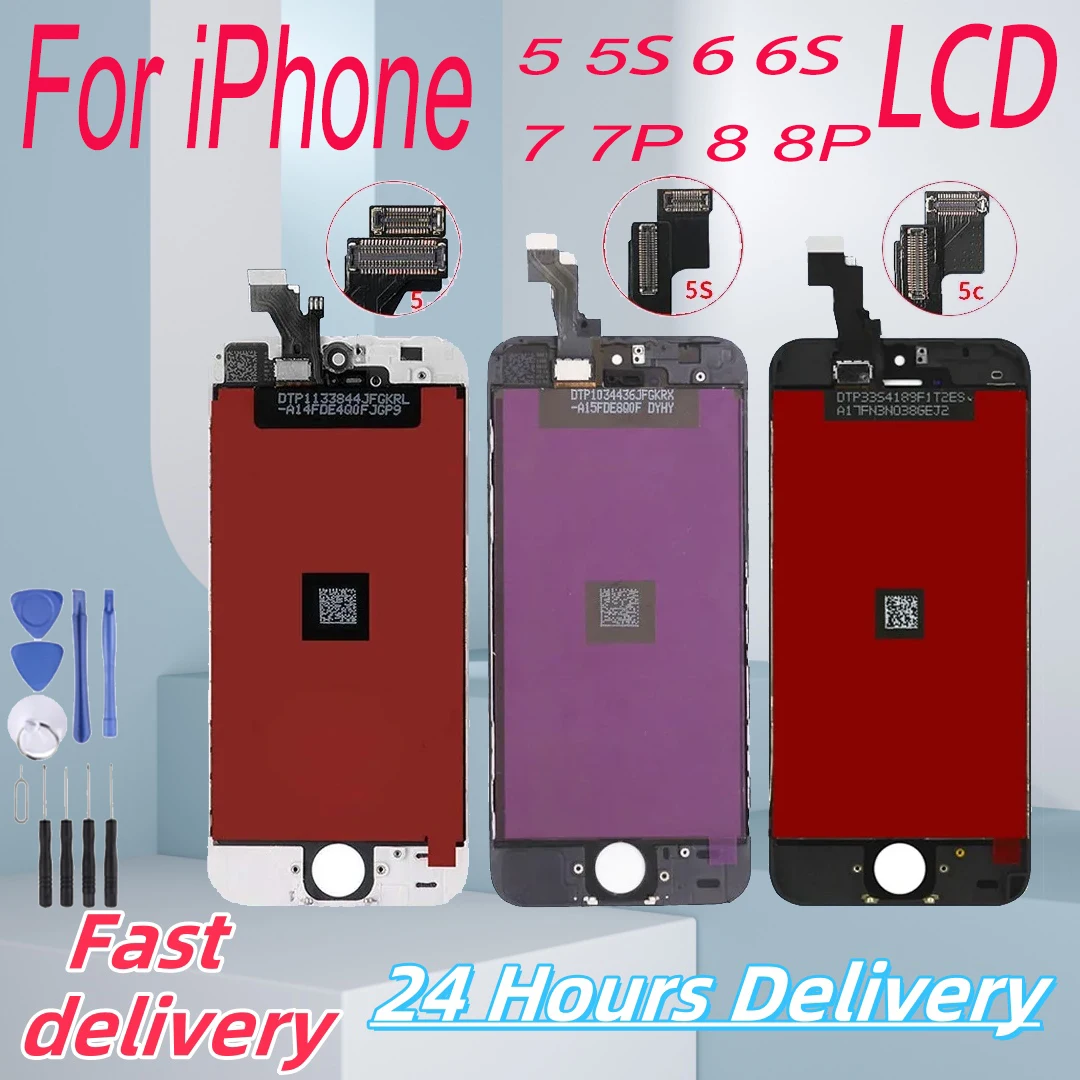 AAA Full Super Tested Display For iPhone 5 5C 5S 6 6S 6 7 8 Plus LCD ...