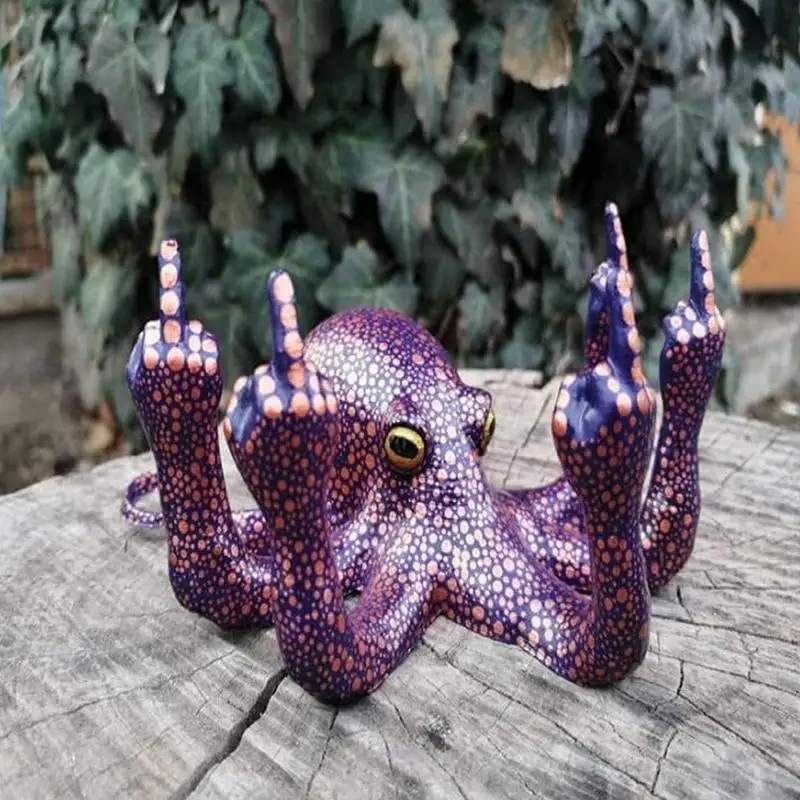 Funny-Middle-Finger-Octopus-Statue-Luminous-Octopus-Gesture-Statue ...