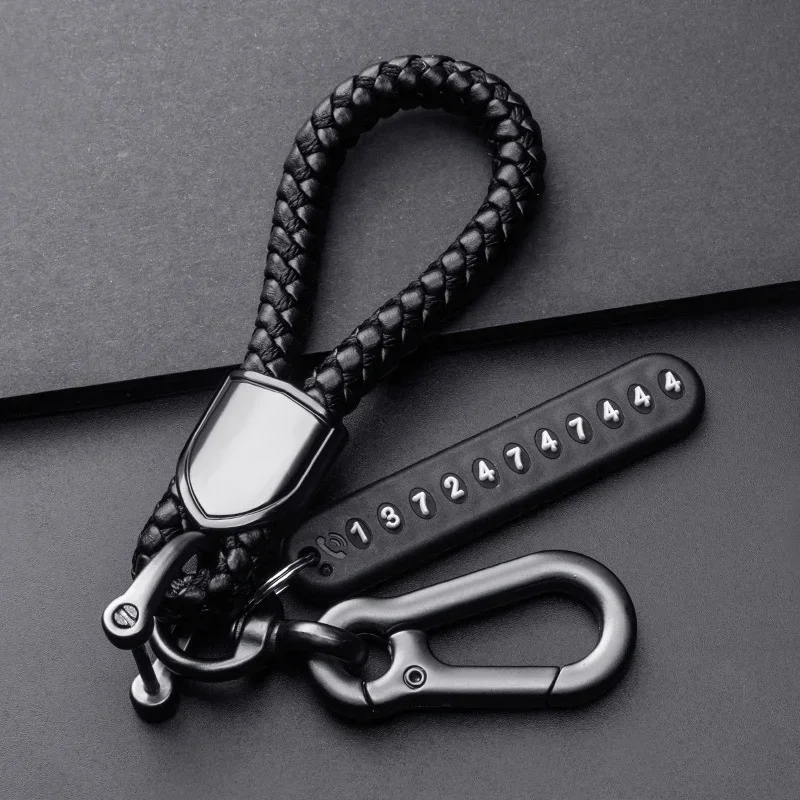 Fashion Men's Car Key Chain Key Ring Female Leather PU Lanyard Pendant ...