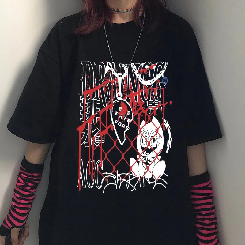 Summer-woman-Short-Sleeve-Tshirt-Hip-Hop-Japanese-Drain-Gang-Merch ...