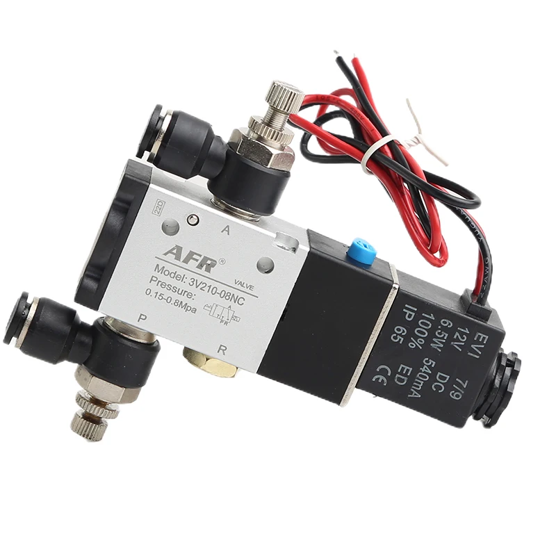 Pneumatic Solenoid Valve 3V110-06NC 3V210-08 DC12V 24V AC220V 3 Way 2 Position Air Directional ...