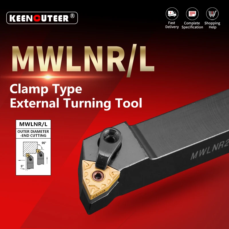 MWLNR1616 MWLNR2020 MWLNR2525 MWLNR3232 MWLNR/L External Turning Tool Holder Lathe Bar ...