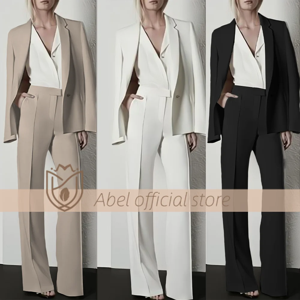 Women's 2-piece suit set - elegant and fashionable concealed buttoned ...