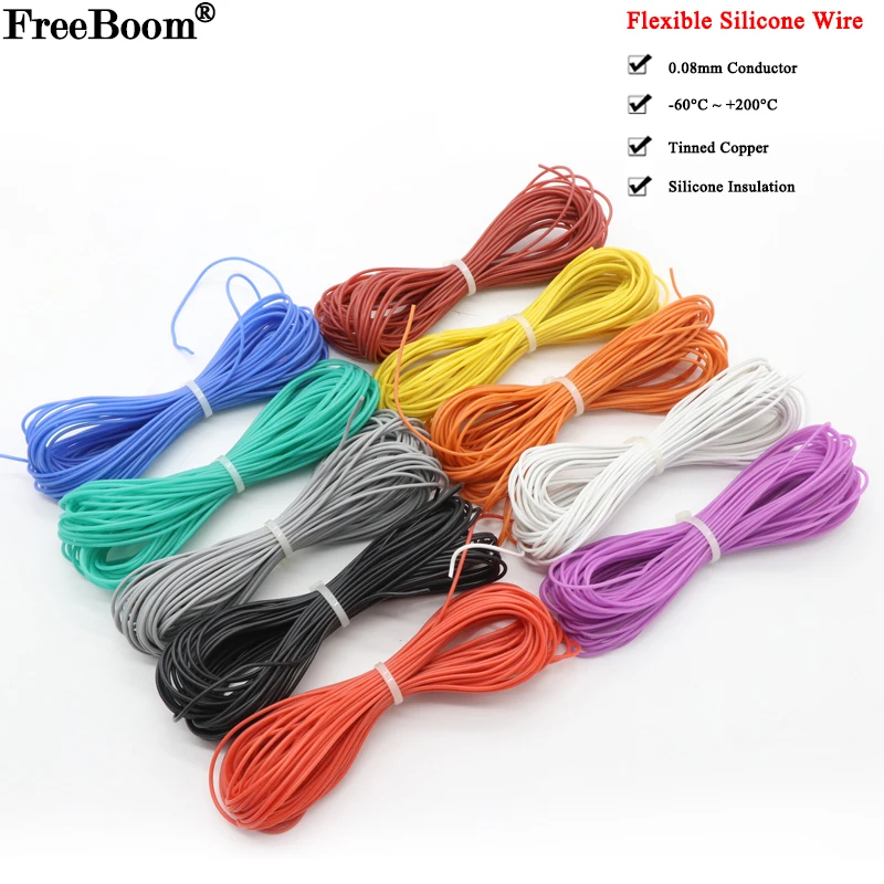 Wire Silicone 10 12 14 16 18 20 22 24 26 Awg | Flexible Silicone Cable 13 Awg - 1m/5m - Aliexpress