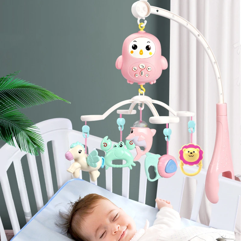 Baby-Crib-Mobile-with-Remote-Control-Music-Box-Night-Light-Rotate ...