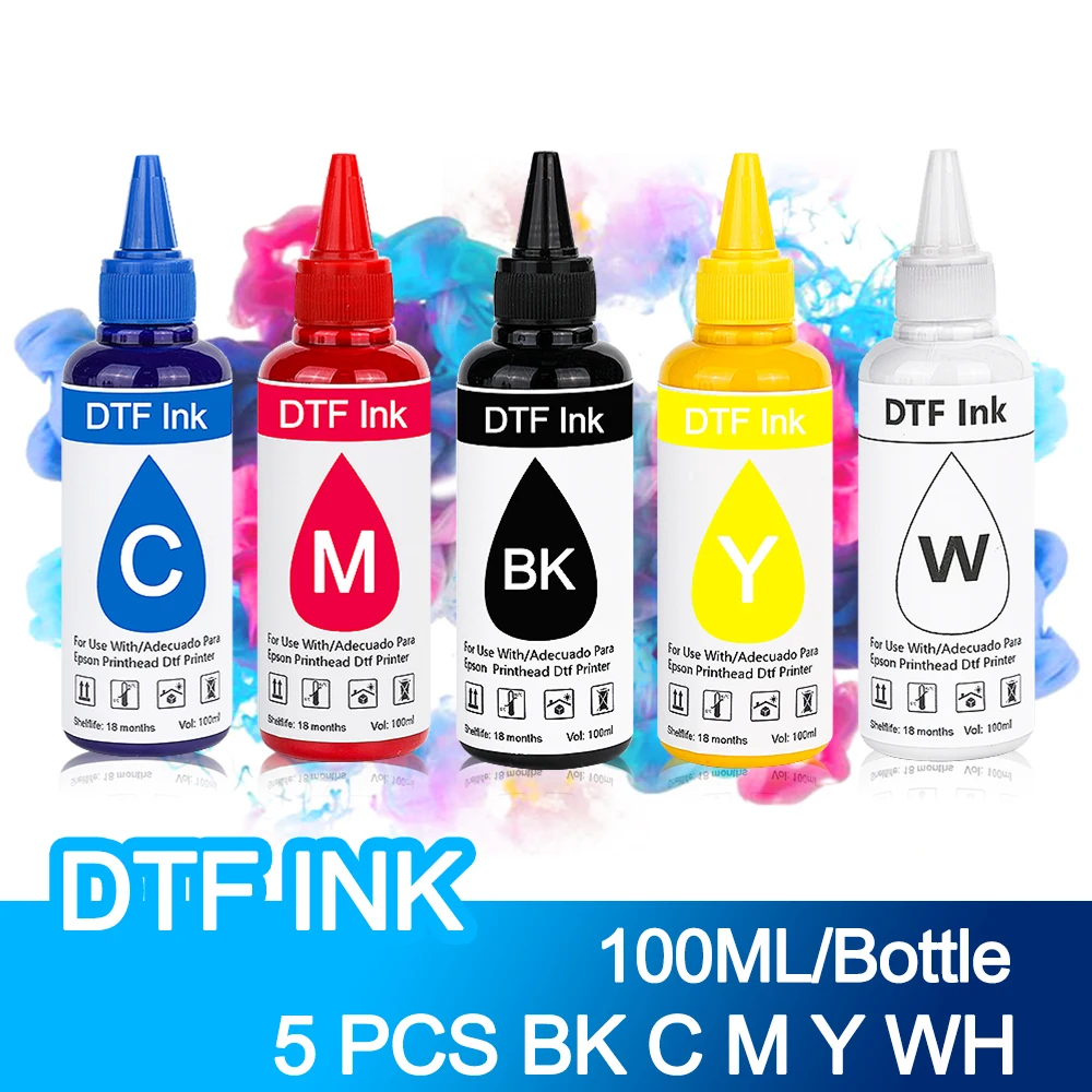 100ML-5PCS-DTF-Ink-Heat-Transfer-Film-Ink-For-Epson-L1800-R1390-DX5-DX7 ...