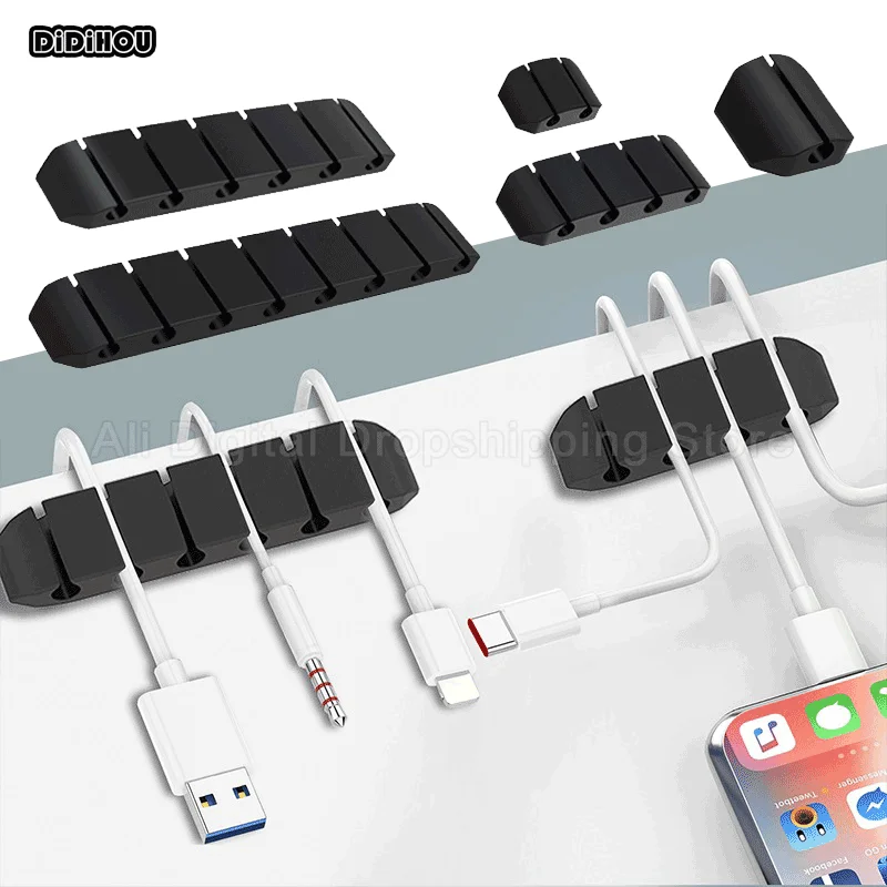Silicone Winder Management Cord Clips - Cable Organizer Silicone Usb ...