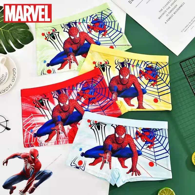 4pcs-Disney-Marvel-Spider-Man-Kids-Boxer-Shorts-Boys-Cartoon-Underwear ...