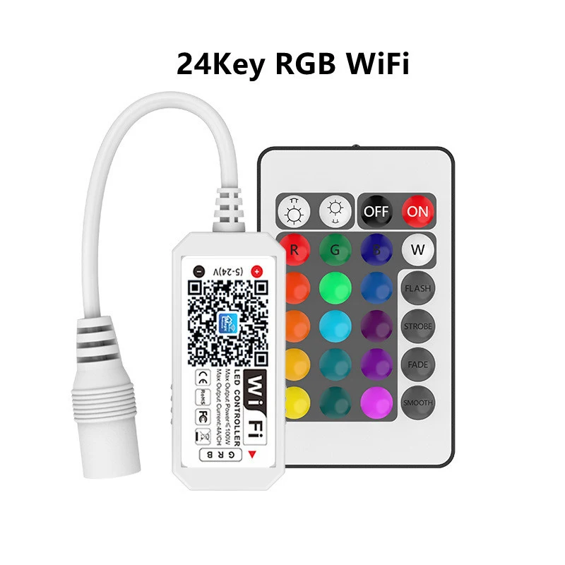 Magic Home Wifi LED RGB / RGBW Controler DC12V MIni Wifi + 24 RF Key ...