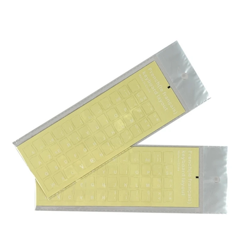 896F 2PCS French Keyboard Stickers Transparent Background with White ...