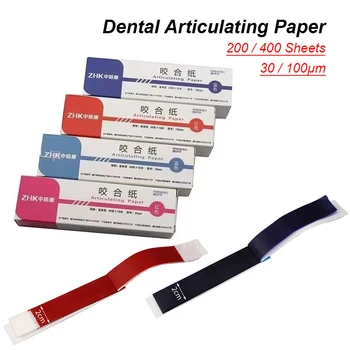 200/400 Sheets Dental Lab Articulating Paper 30/100µm Blue Red ...