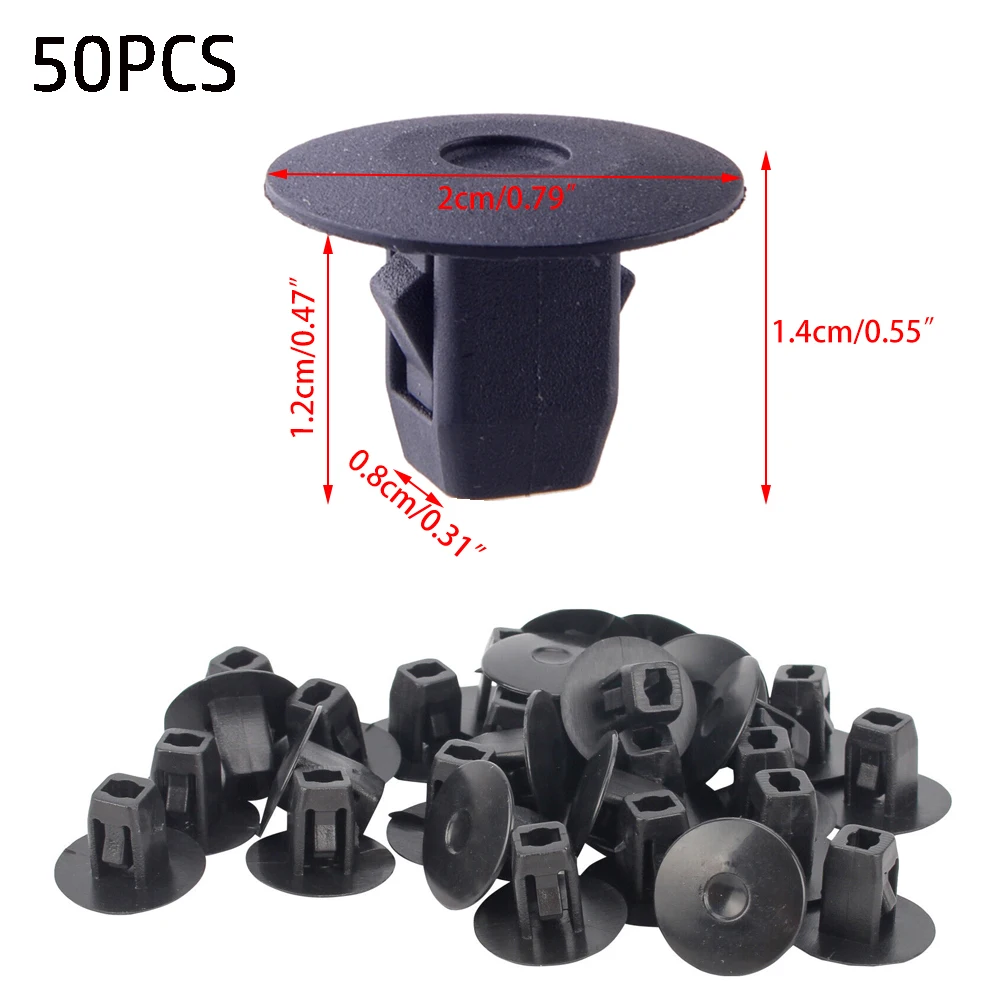 50Pcs-ABS-Plastic-Fender-Side-Molding-Clips-Grommet-Fastener-Auto-Parts ...