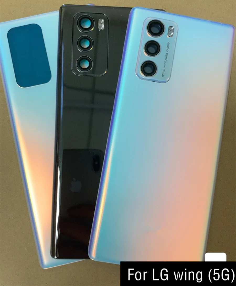 후면 배터리 커버 LG 윙 5G F100 용 후면 도어 패널 하우징 케이스, 렌즈 프레임 교체 부품 포함 배터리 커버| | - AliExpress