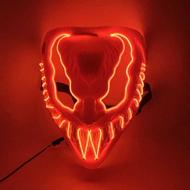 Halloween-Cosplay-Venom-Costume-Accessory-Glowing-Mask-Horror-LED-Neon ...
