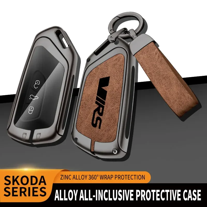 Zinc-Alloy-Car-Key-Case-para-Skoda-Capa-de-Prote-o-Skoda-VRS-Octavia ...