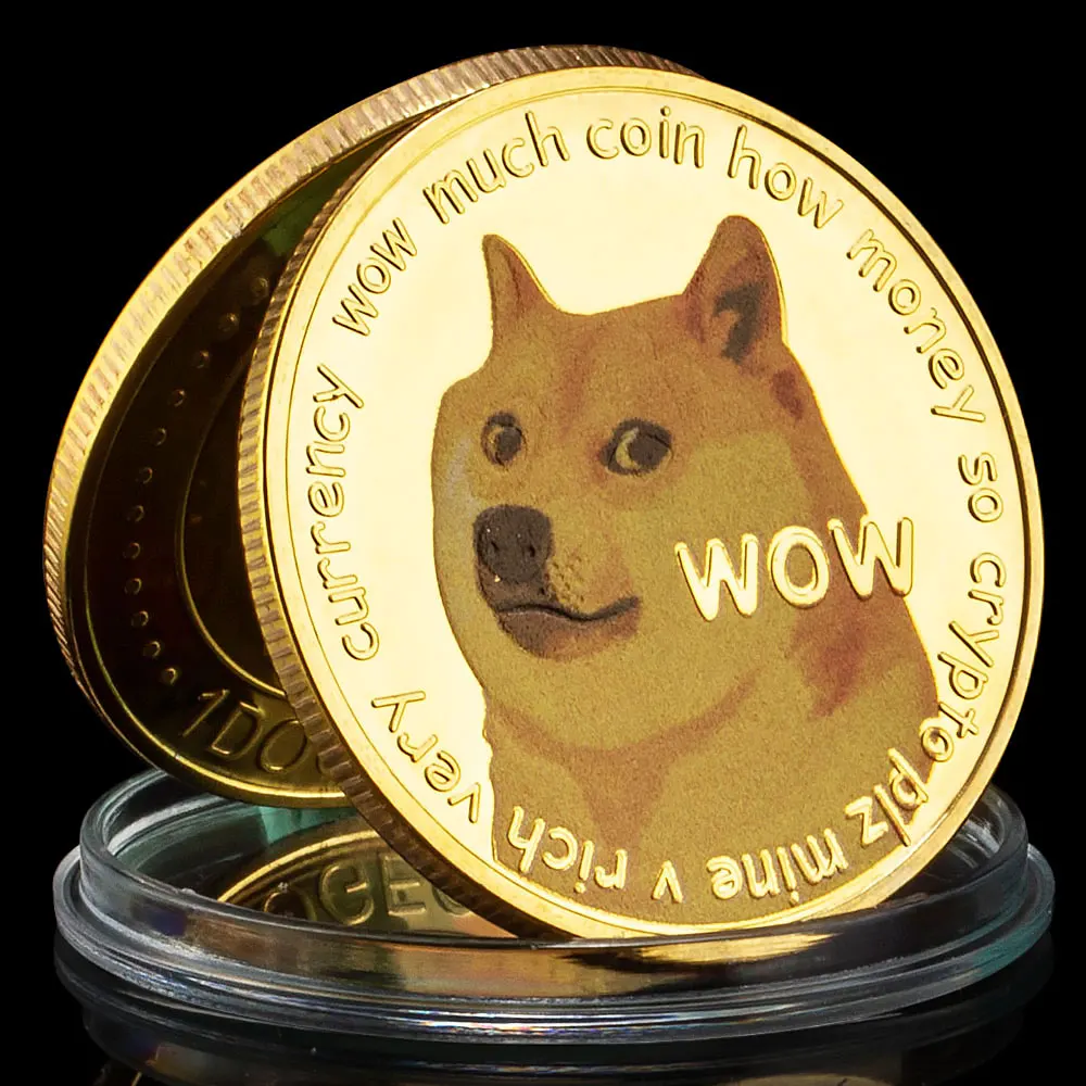 Dogecoin-Gold-Plated-Crypto-Coins-40mm-Souvenirs-and-Gifts-WOW-Cute ...