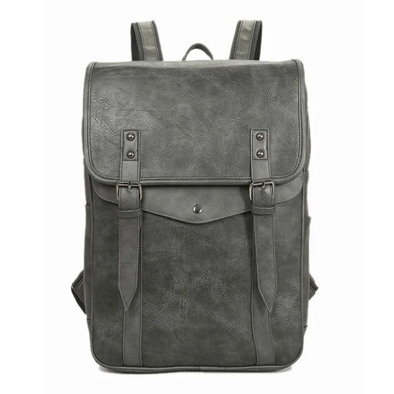 Multifunction couro sólido mochila homem de negócios computador volta ...