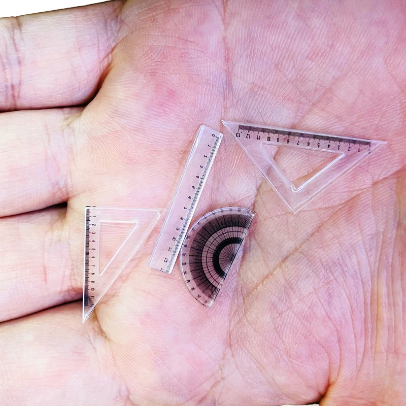 4Pcs-1-12-Dollhouse-Miniature-Ruler-Protractor-Triangle-Ruler ...