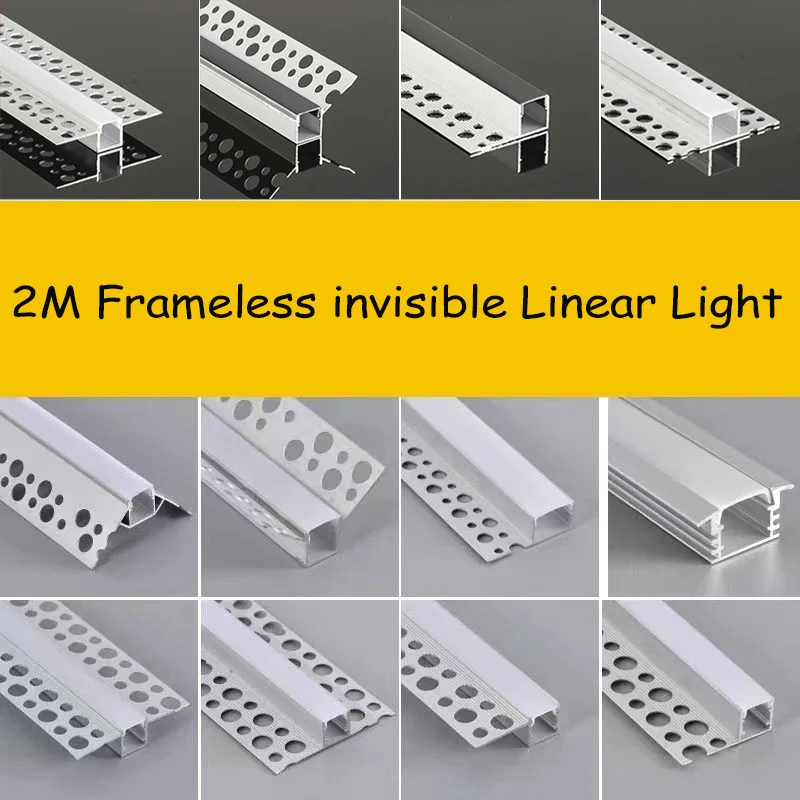 LED-Lace-Line-Light-Aluminum-Profile-2M-Embedded-Gypsum-Drywall-Channel ...