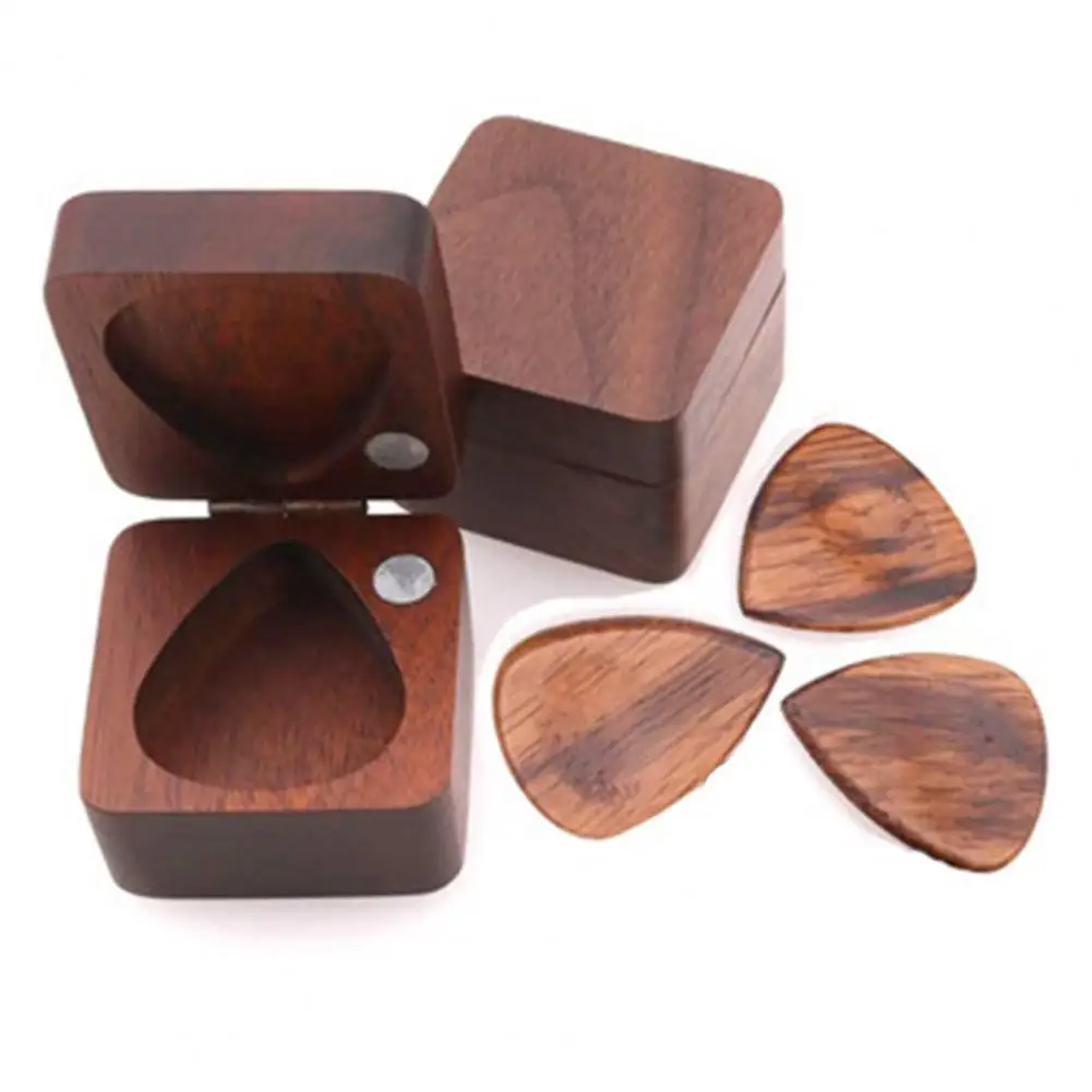 Guitar-Pick-Box-Creative-Reusable-Wood-Portable-Guitar-Plectrum-Case ...