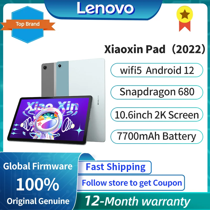 Lenovo Tab Xiaoxin Pad 2022 Tablet 10.6 polegada snapdragon octa core ...