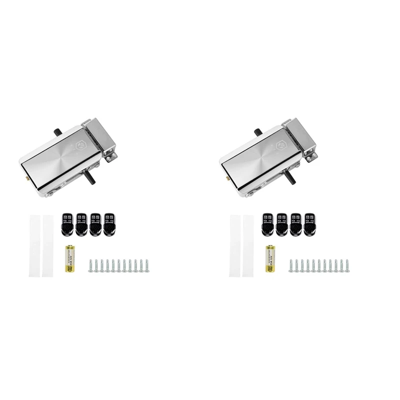 2X-Home-Door-Lock-Kit-Remote-Control-Keyless-Entry-Electronic-Lock ...